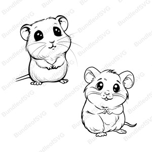 Hamster Printable Coloring Svg Bundle - Baby Hamster Svg - Hamster Svg ...