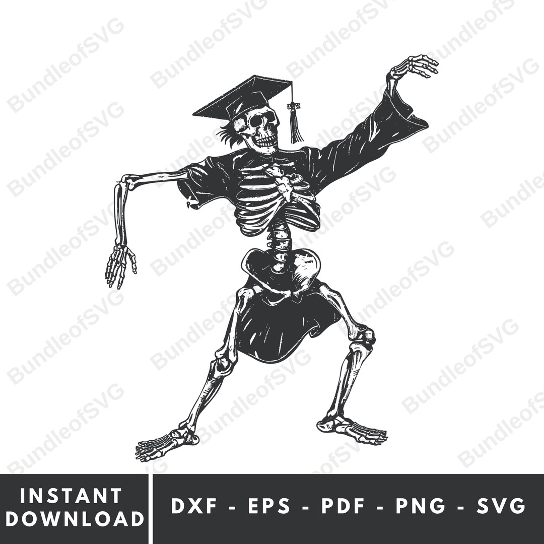 Graduated Skeleton SVG Graduation Skull Svg Funny Graduation Design ...