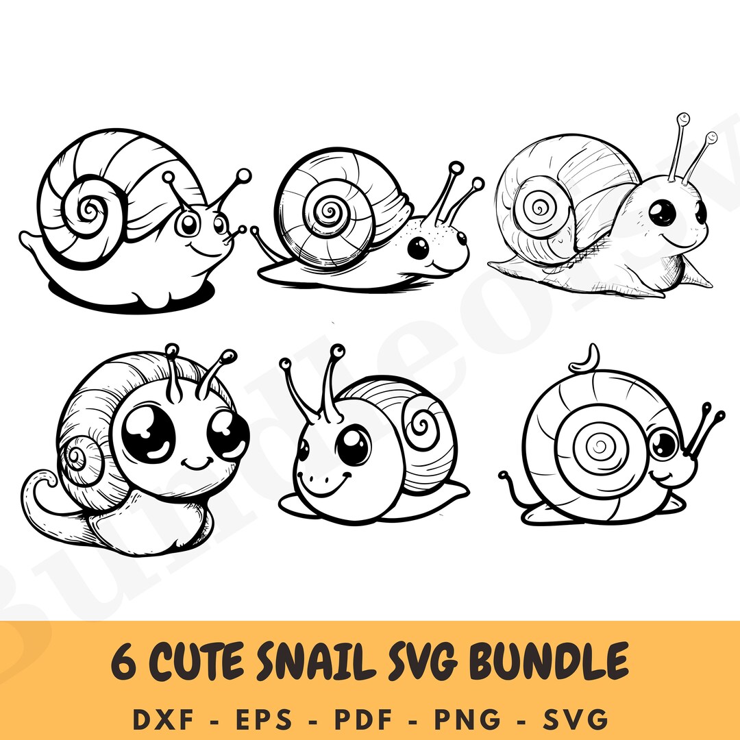 Snail SVG Bundle, Snail SVG, Cute Snail Svg, Mollusks Svg, Baby Snail ...