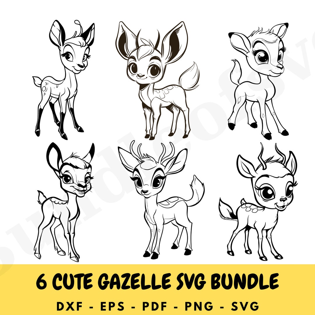 Gazelle Svg Bundle, Gazelle Png, Cute Gazelle Svg Bundle, Cute Baby ...
