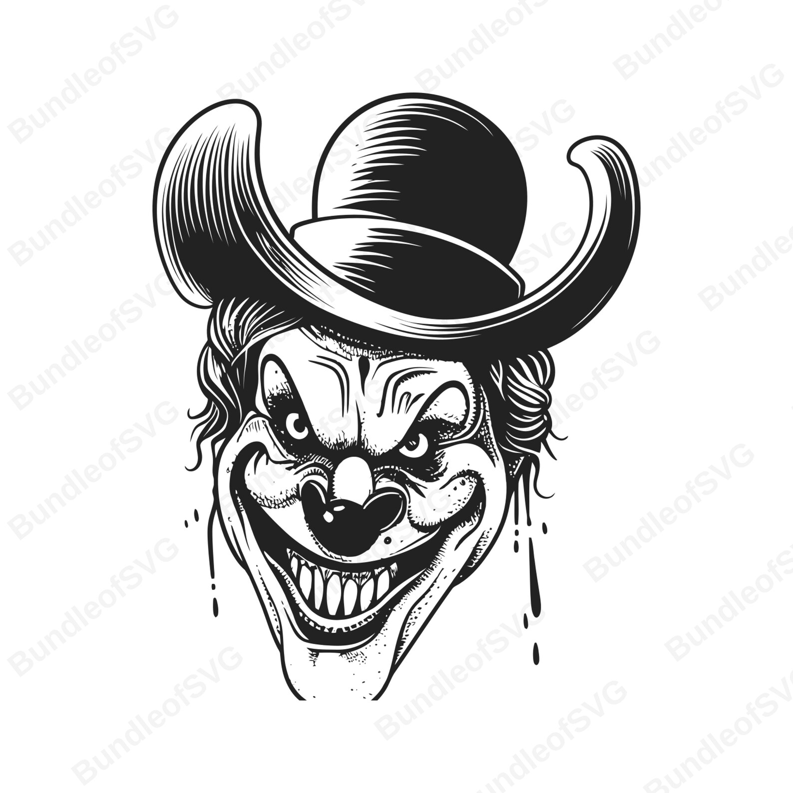 Scary Clown SVG Horror Svg Pennywise Svg Halloween Svg Clown Clip Art ...