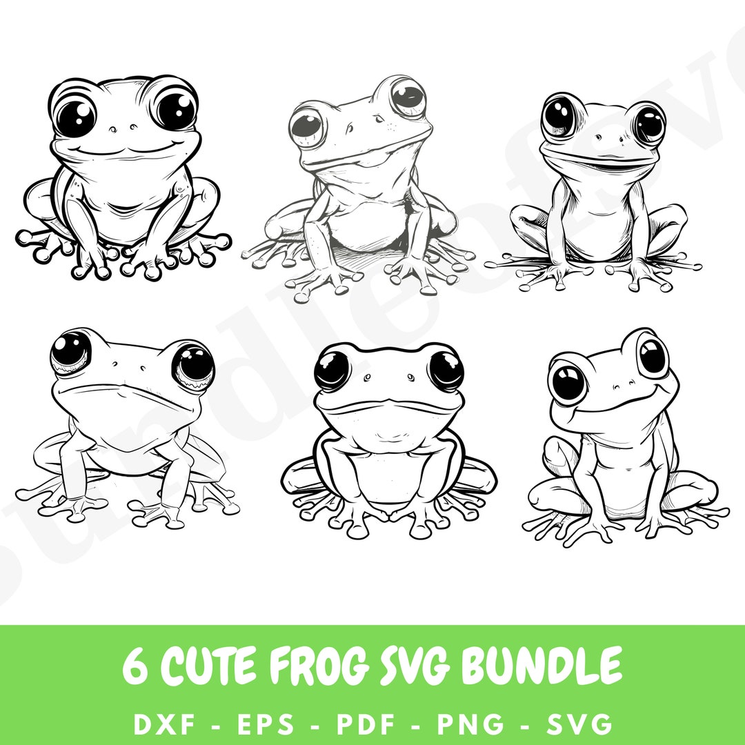 Frog Svg Bundle, Frog Png, Cute Frog Svg Bundle, Cute Baby Frog , Cute ...