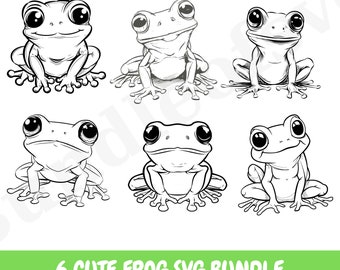 Frog Svg Bundle, Frog Png, Floral Cute Frog Svg, Cute Baby Frog , Funny ...