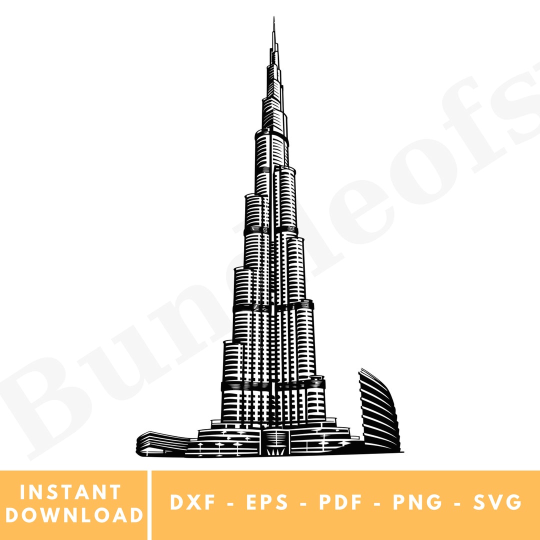 Burj Khalifa SVG, Iconic Dubai Svg, Iconic Dubai Svg, Building Svg ...