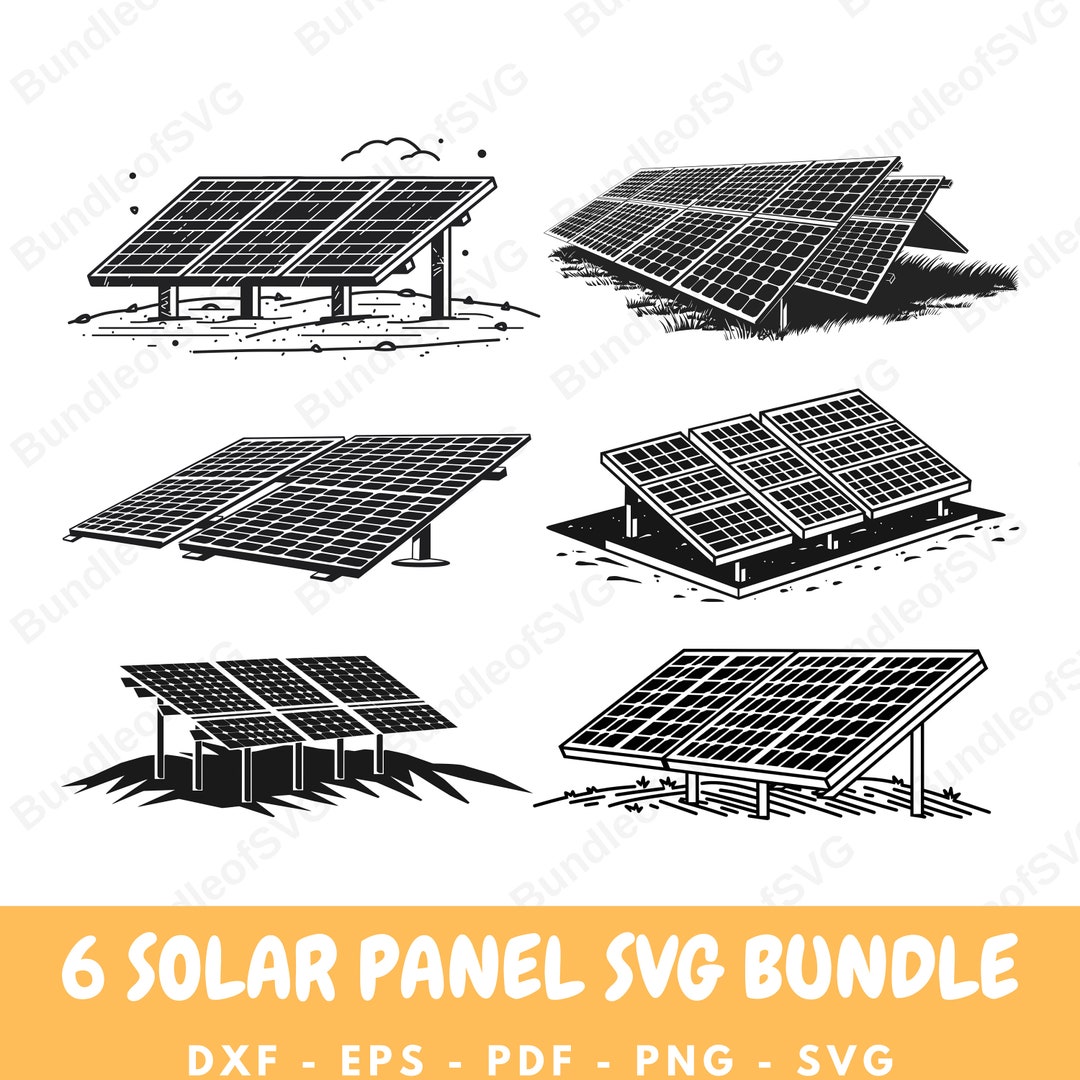 Solar Panel Svg Bundle - Renewable Energy Svg - Solar Panel Silhouette ...