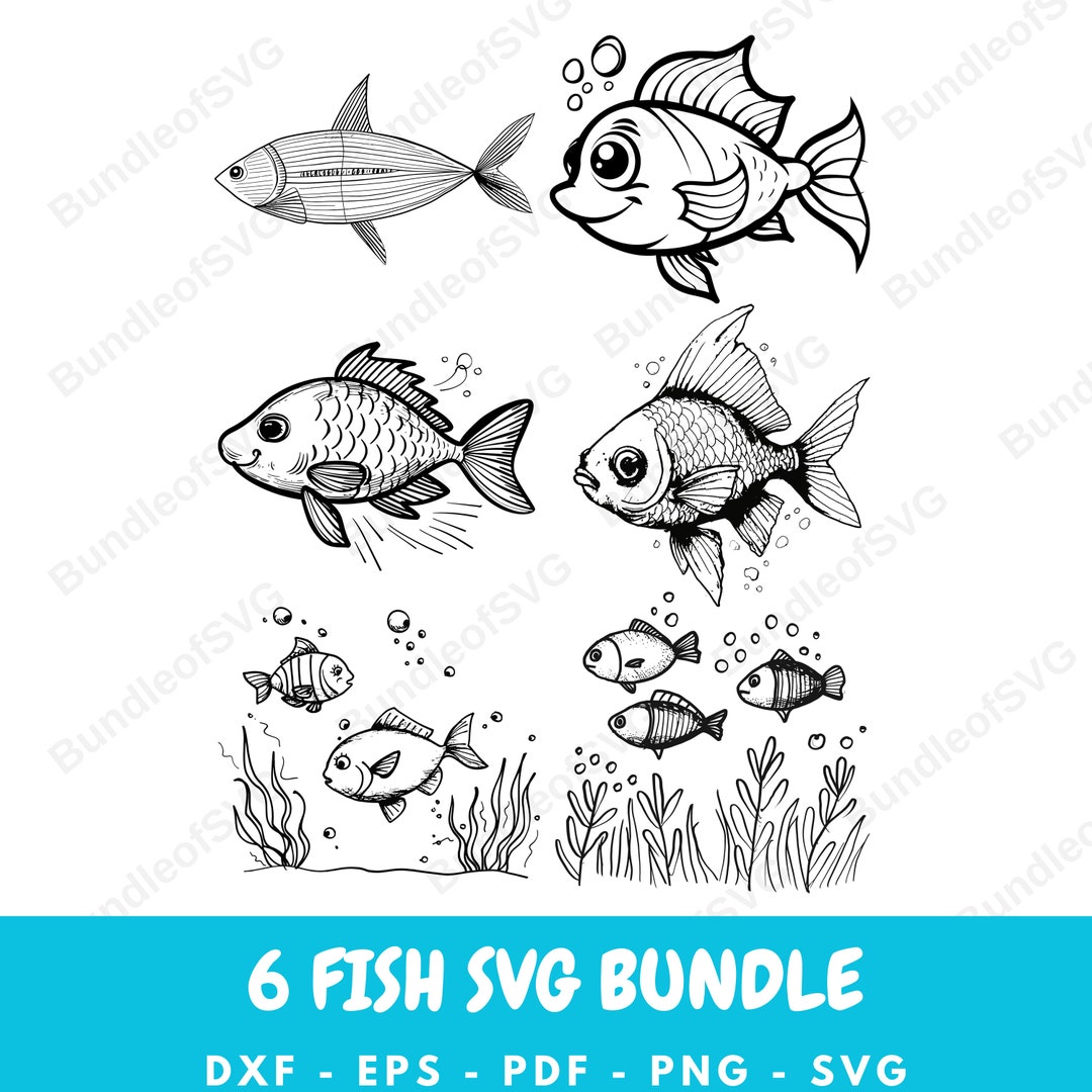 Fish SVG Bundle, Fish Svg, Fish Clipart, Fish Vector, Fish Silhouette ...