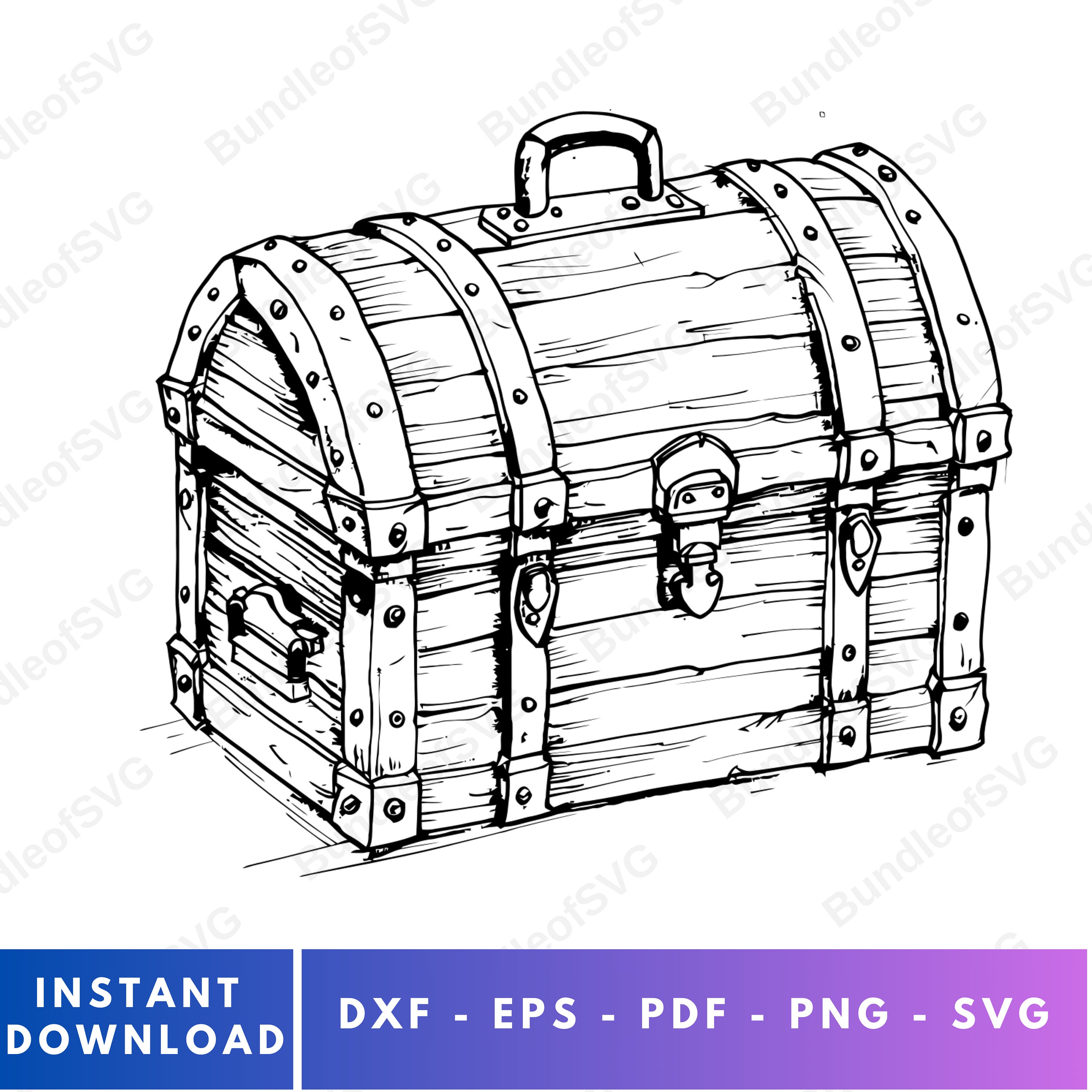 Treasure Chest SVG Treasure Svg Pirate Svg Wooden Chest Clipart Pirate ...