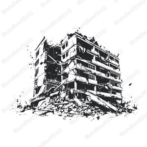 Destroyed House SVG Bundle - Ruined Building Svg - War Svg - Earthquake ...