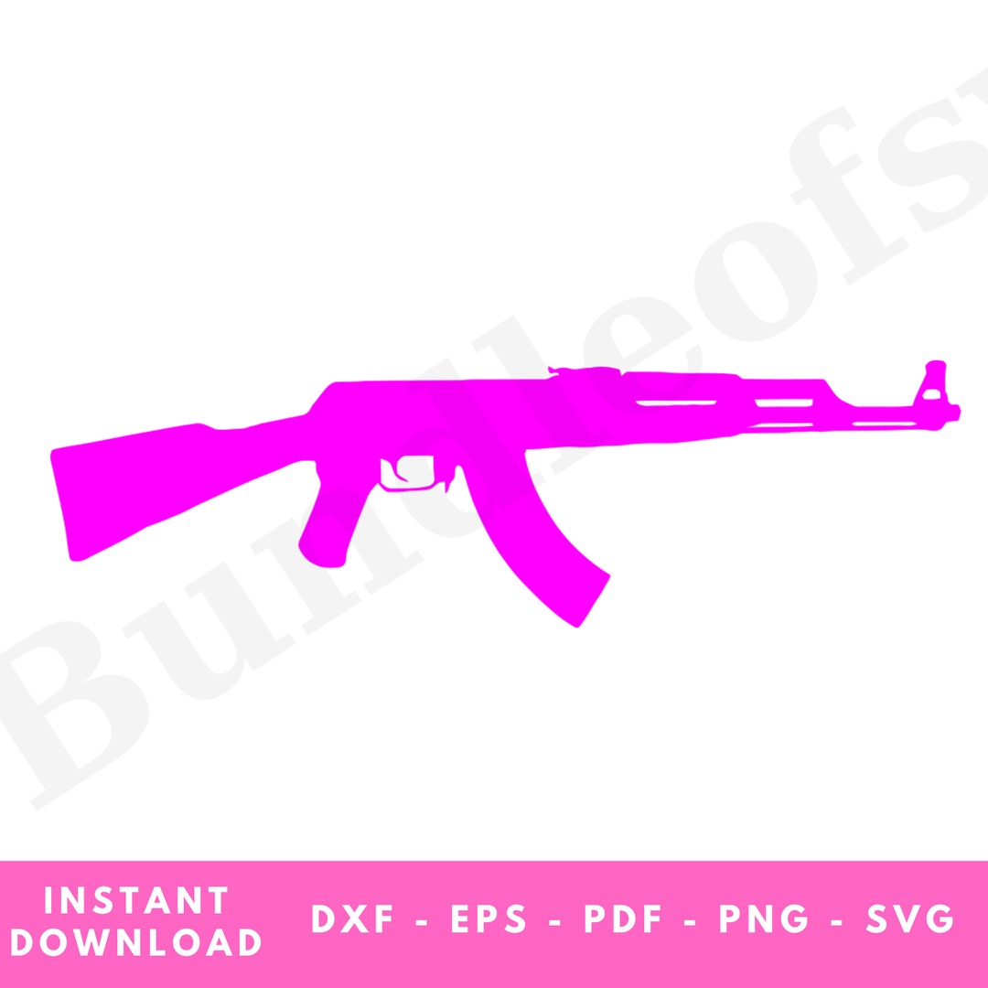 Pink AK-47 Assault Rifle SVG Rifle Silhouette Digital Design - Etsy