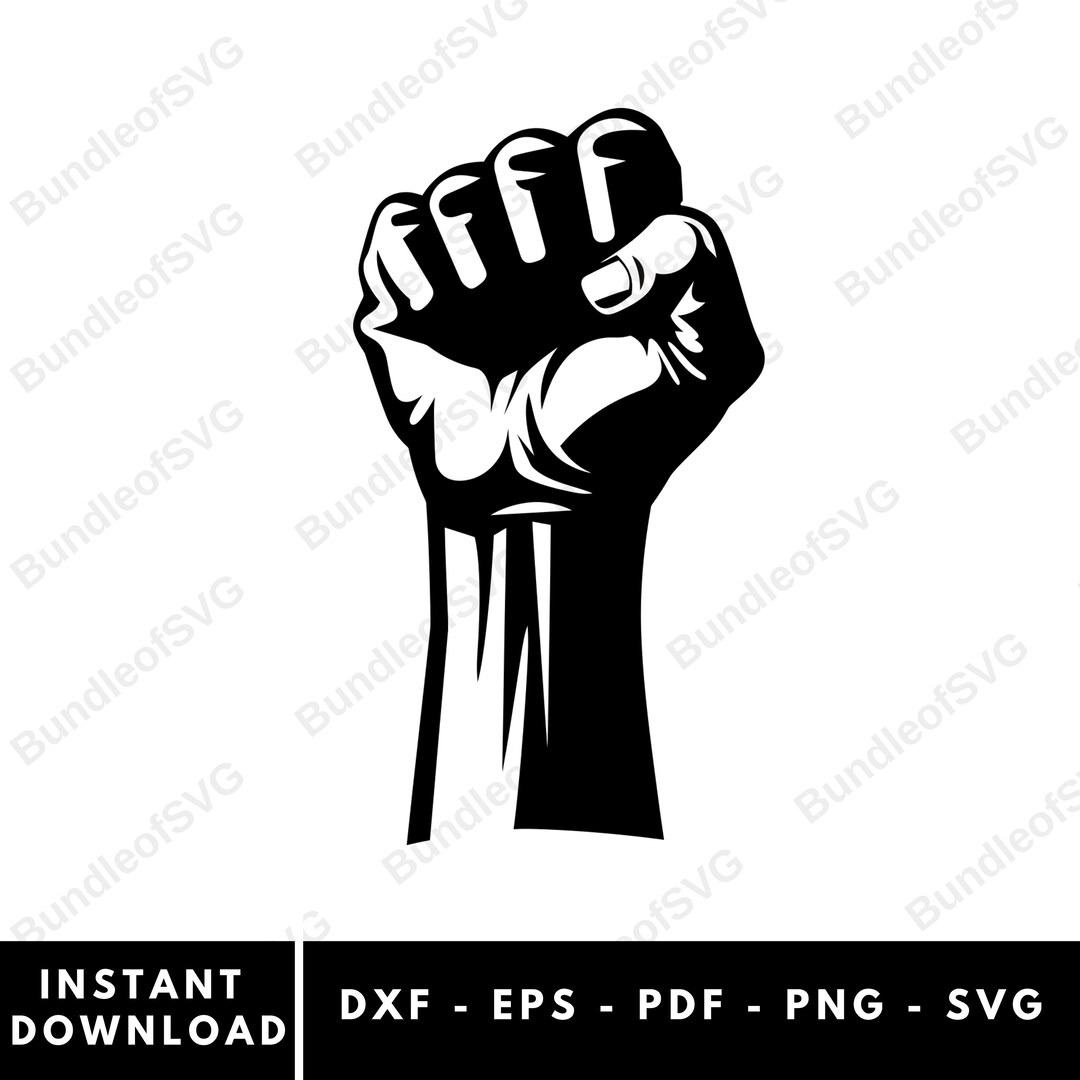 Raised Fist SVG - Fist Svg - Freedom Svg - Power Fist Svg - Clenched ...