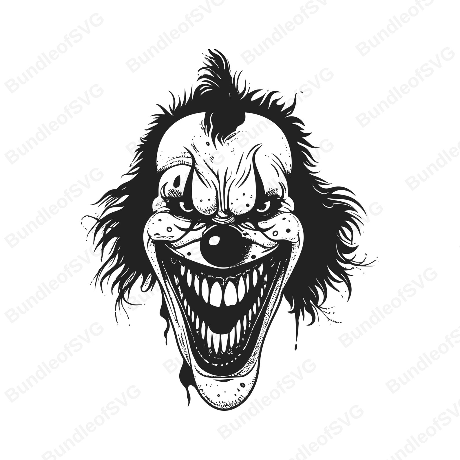Scary Clown SVG Horror Svg Pennywise Svg Halloween Svg Clown Clip Art ...