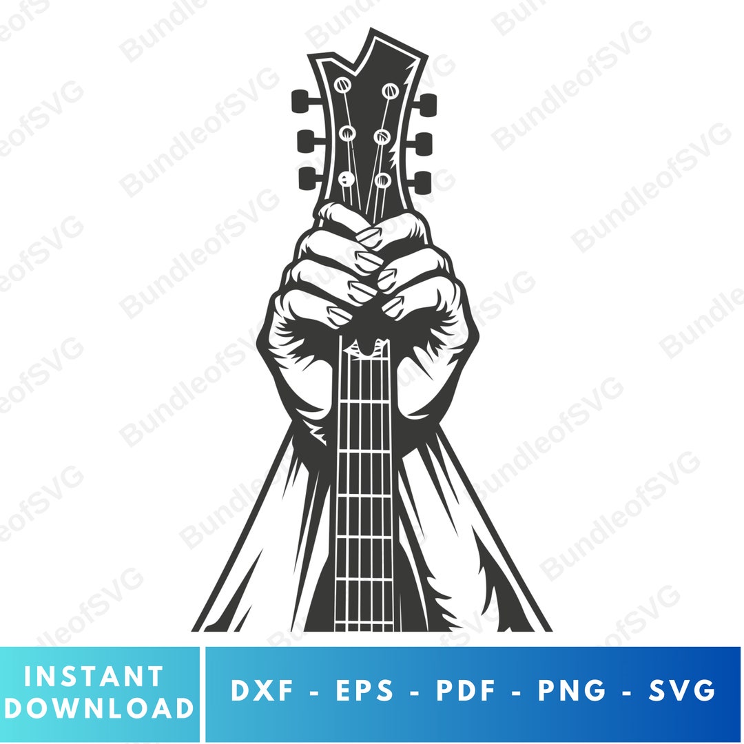 Rock Guitar Svg, Rock Hand Svg, Rock and Roll Svg, Guitar Svg, Rocker ...