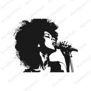 Afro Singer Silhouette SVG Bundle - Musician Clipart - Music Lover Svg ...