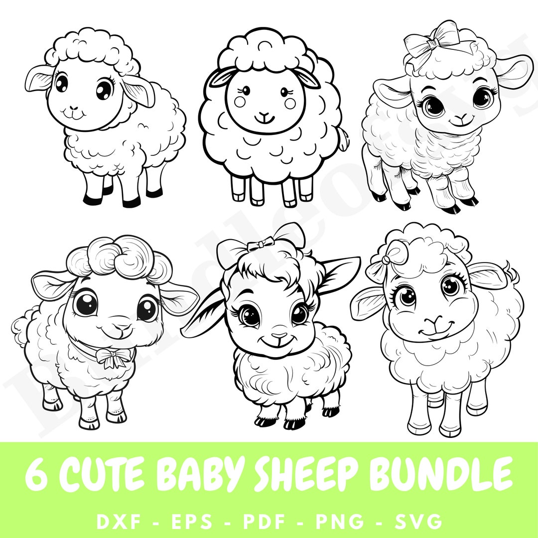 Baby Sheep Svg Bundle, Cute Sheep Svg Bundle, Lamb Svg, Cute Sheep Svg ...