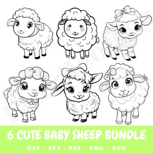 Baby Sheep Svg Bundle, Cute Sheep Svg Bundle, Lamb Svg, Cute Sheep Svg ...