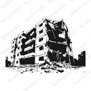 Destroyed House SVG Bundle - Ruined Building Svg - War Svg - Earthquake ...