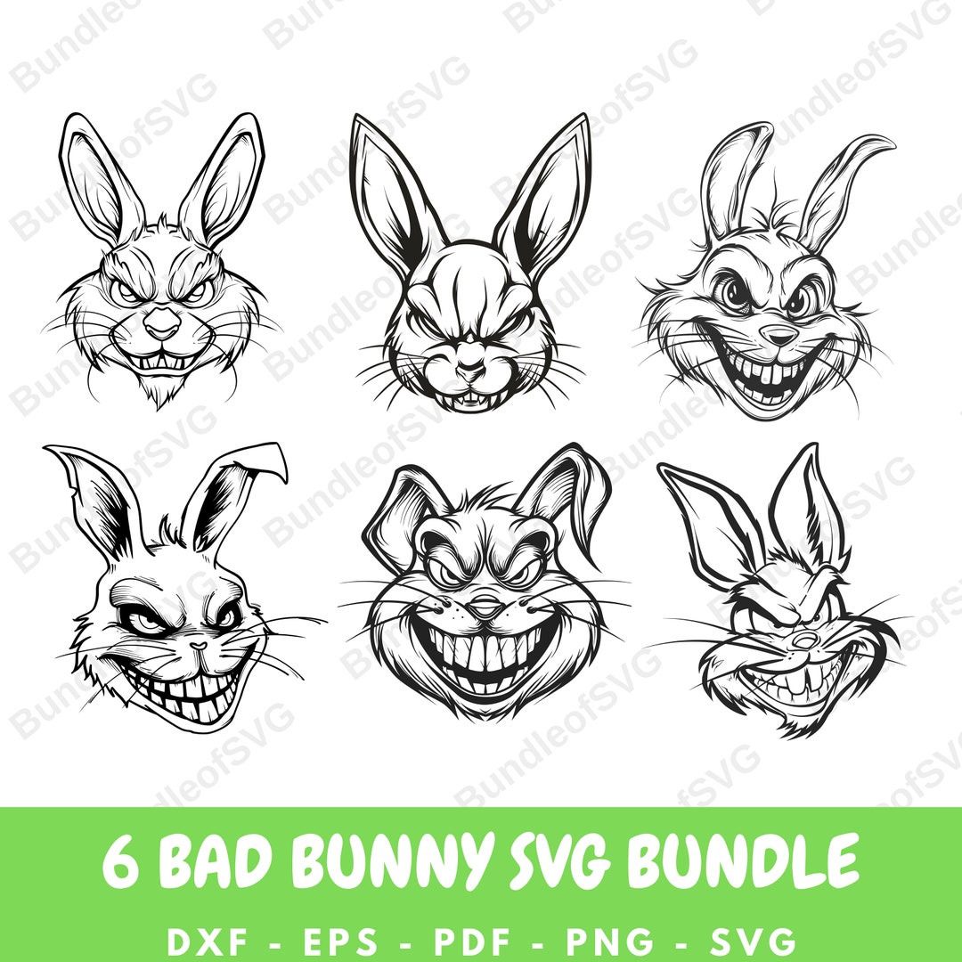 Bad Bunny Svg Bundle - Stylish Designs for Cricut and Silhouette - Evil ...