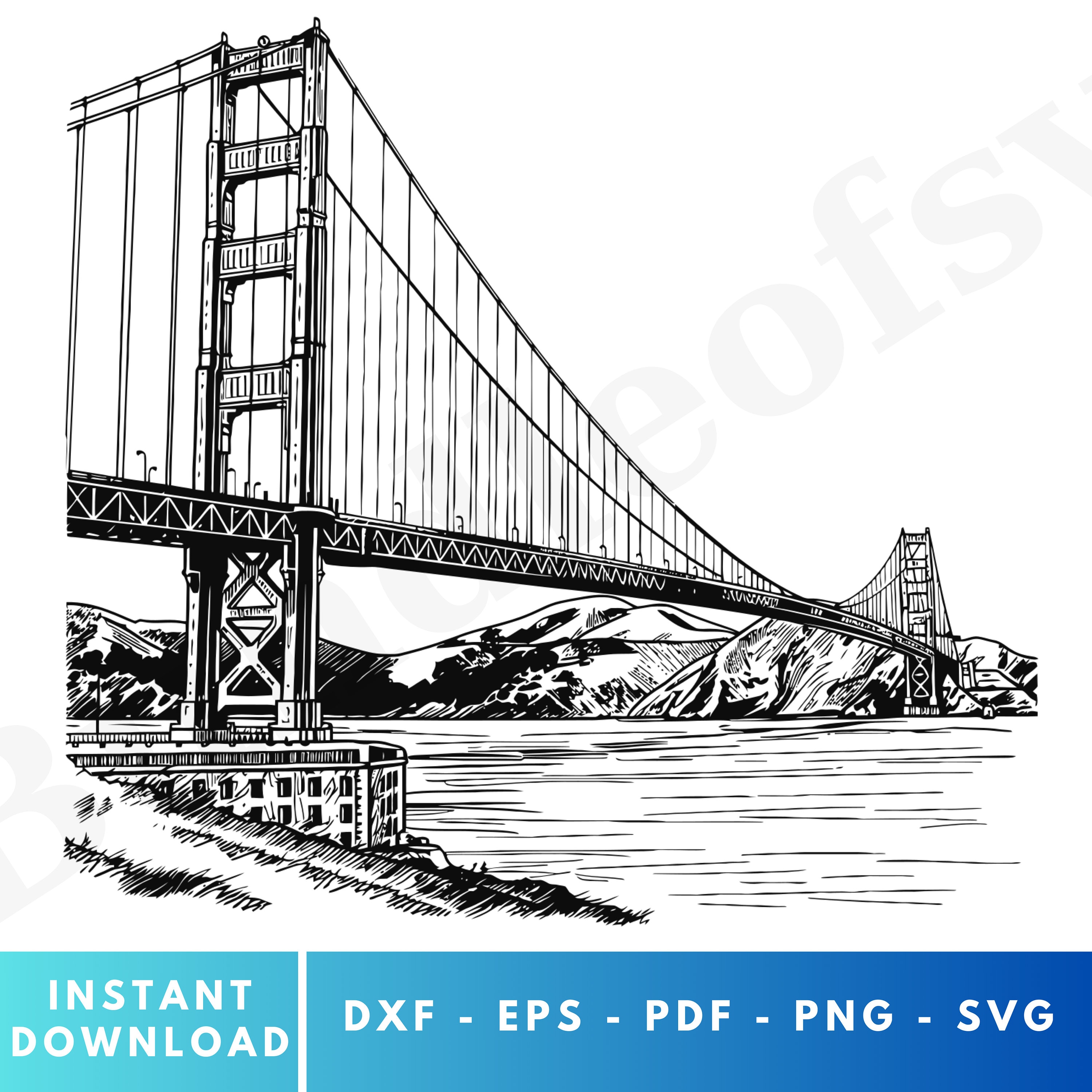 The Golden Gate Bridge SVG, Golden Gate Bridge Png, Golden Gate Bridge ...