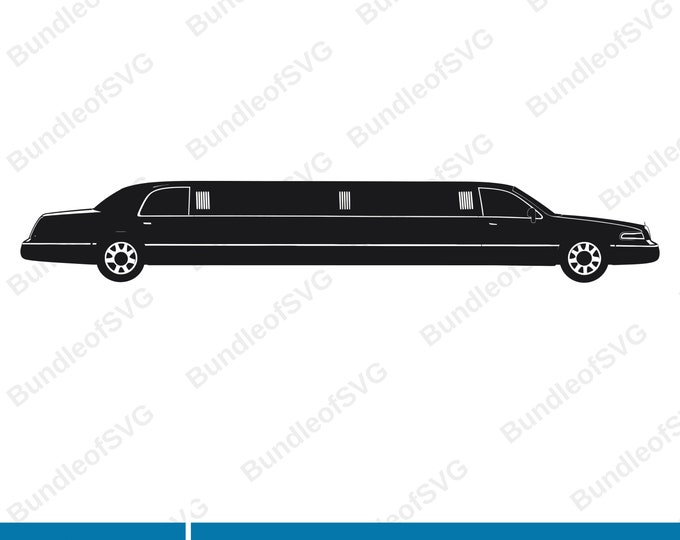 Limousine SUV Outline SVG, Limousine SVG, Limousine Clipart, Limousine ...