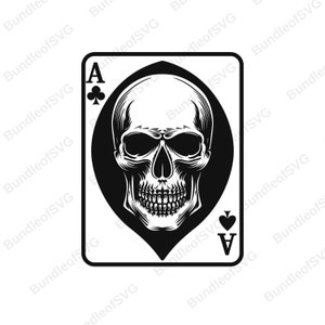 Skull Playing Cards SVG Bundle - Poker Skull Clipart - Gambling ...