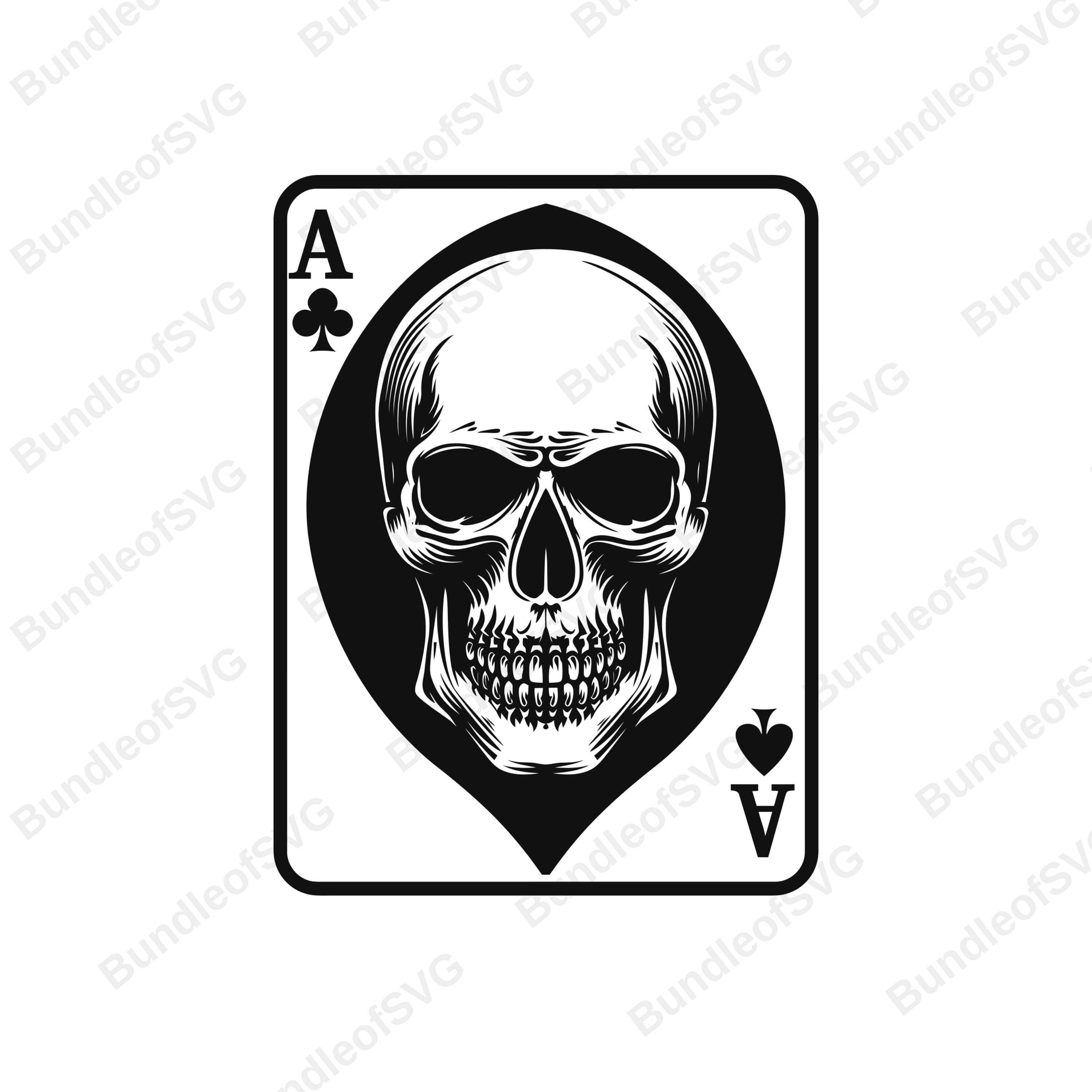 Skull Playing Cards SVG Bundle - Poker Skull Clipart - Gambling ...