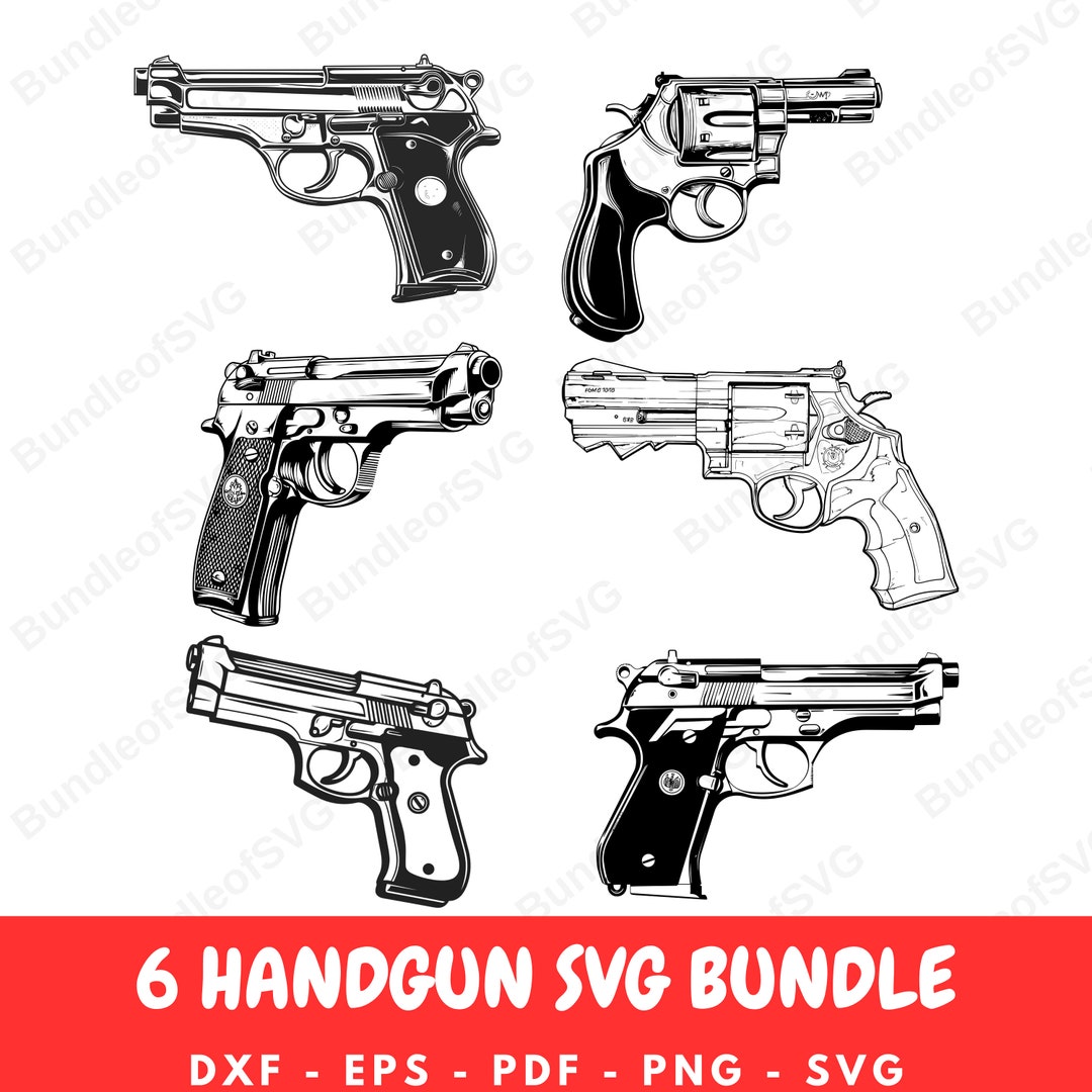 Handgun SVG Bundle - Handgun Svg - Gun Svg - Gun Cut Files - Revolver ...