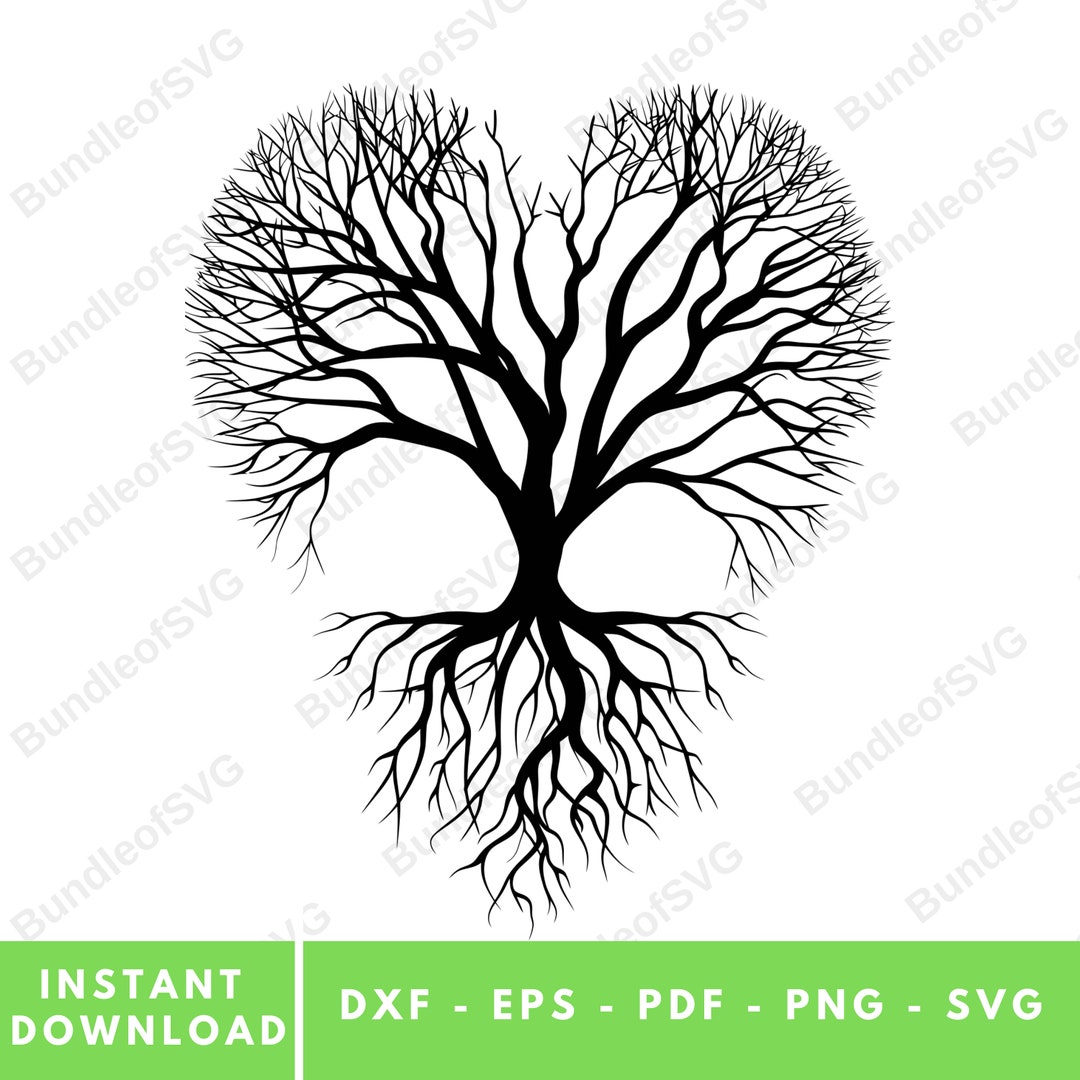 Heart Tree SVG File Romantic Tree Design Love Tree Clipart Instant ...
