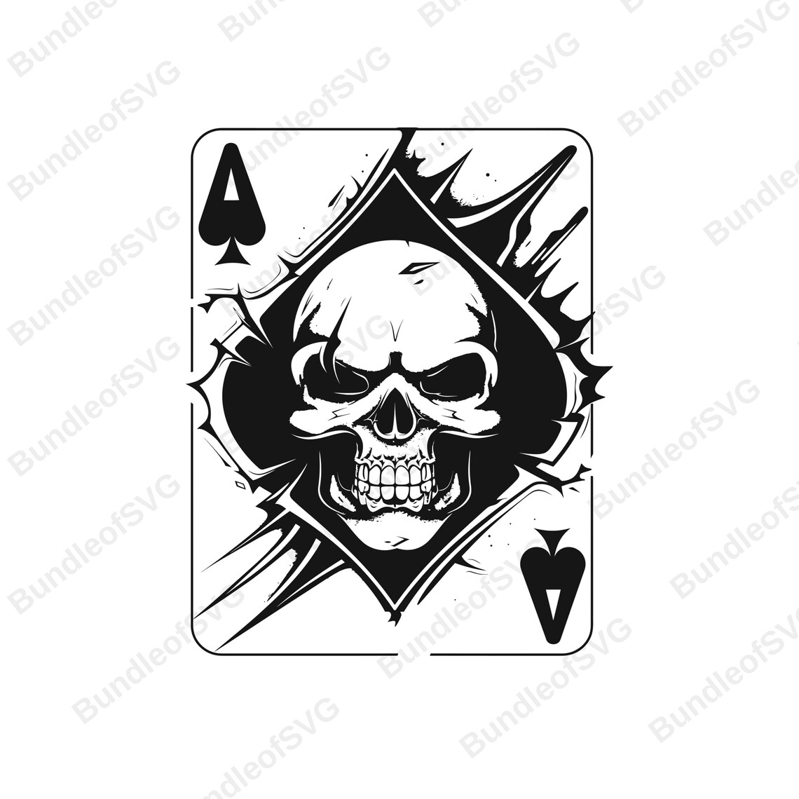 Skull Playing Cards SVG Bundle - Poker Skull Clipart - Gambling ...