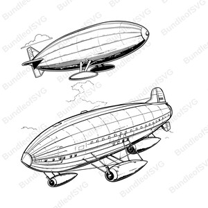Zeppelin Svg Bundle Zeppelin Svg Zeppelin Balloon Svg Zeppelin Vector ...