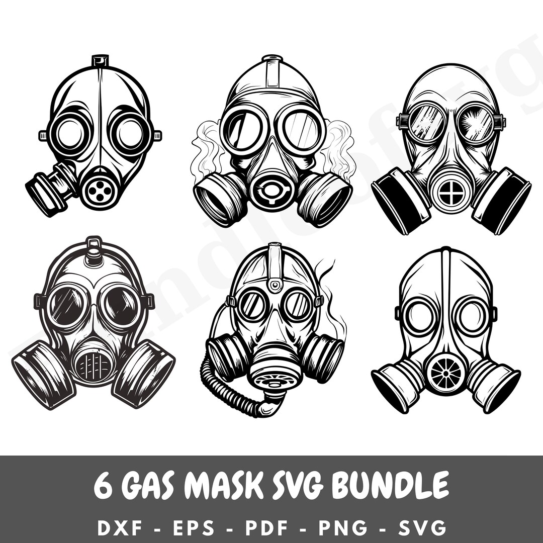 Gas Mask SVG Bundle, Mask Svg, Gas Svg, Masked Svg, Gas Mask Cut File ...