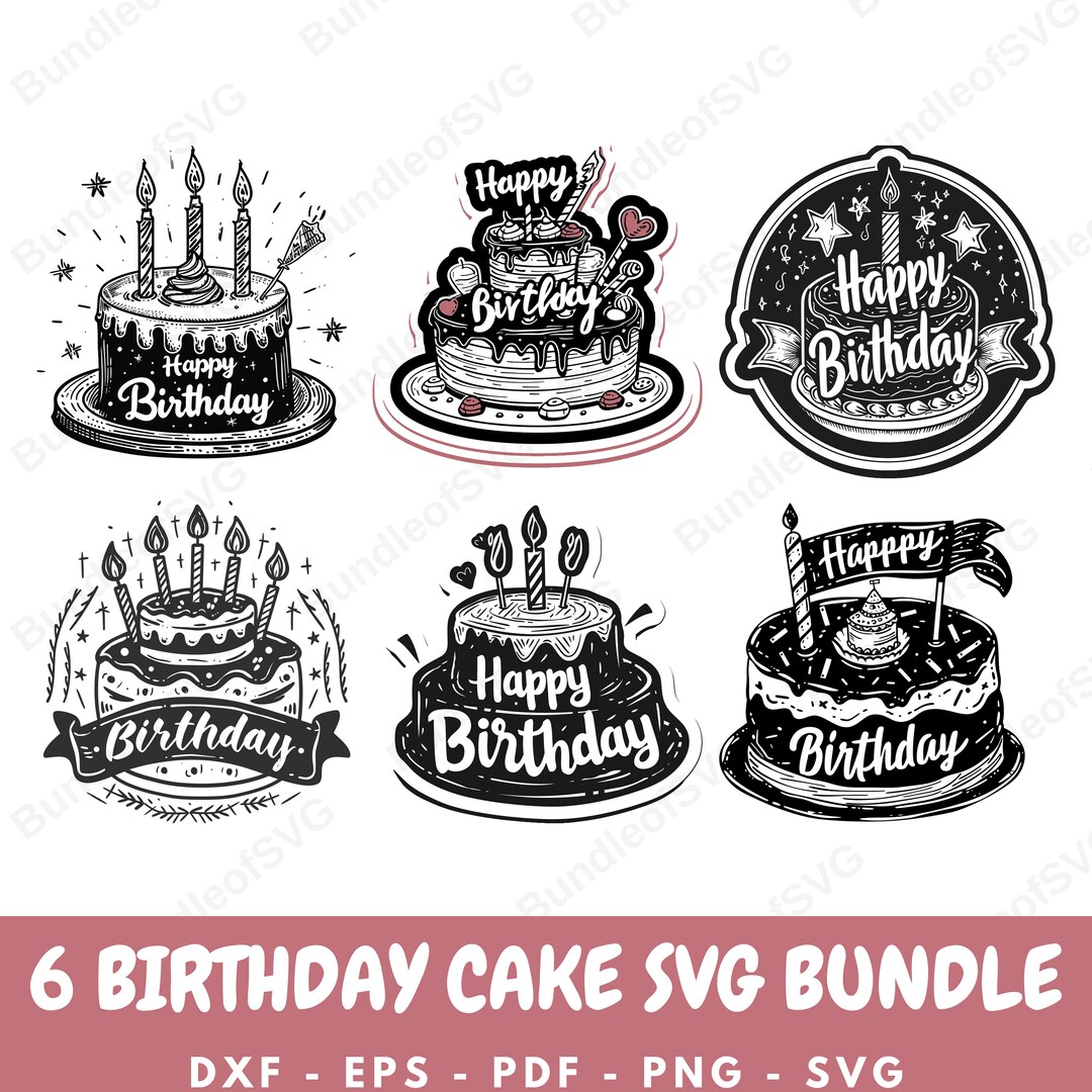 Birthday Cake SVG Happy Birthday Svg Birthday Clipart Birthday Party ...