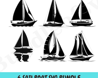 Sailing Boat SVG, Sailboat Clipart, Sailboat Cut Files, Sailboat Files ...