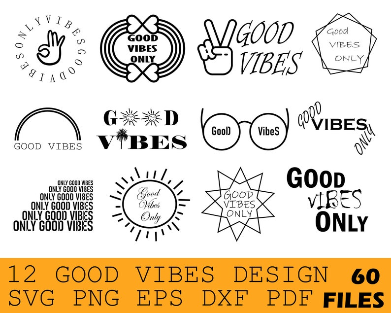 Good Vibes Only Svg Retro Svg Trendy Phrases Svg Bundle - Etsy