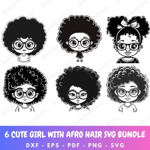 Cute Afro Girl SVG - Afro Hair Svg - Natural Hair SVG - Black Girl ...
