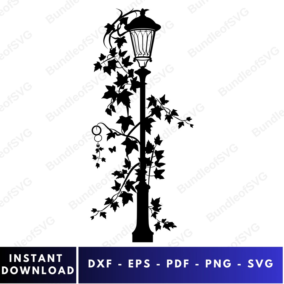 Floral Street Lamp SVG Street Light Svg Lamp Svg City Clipart Vintage ...