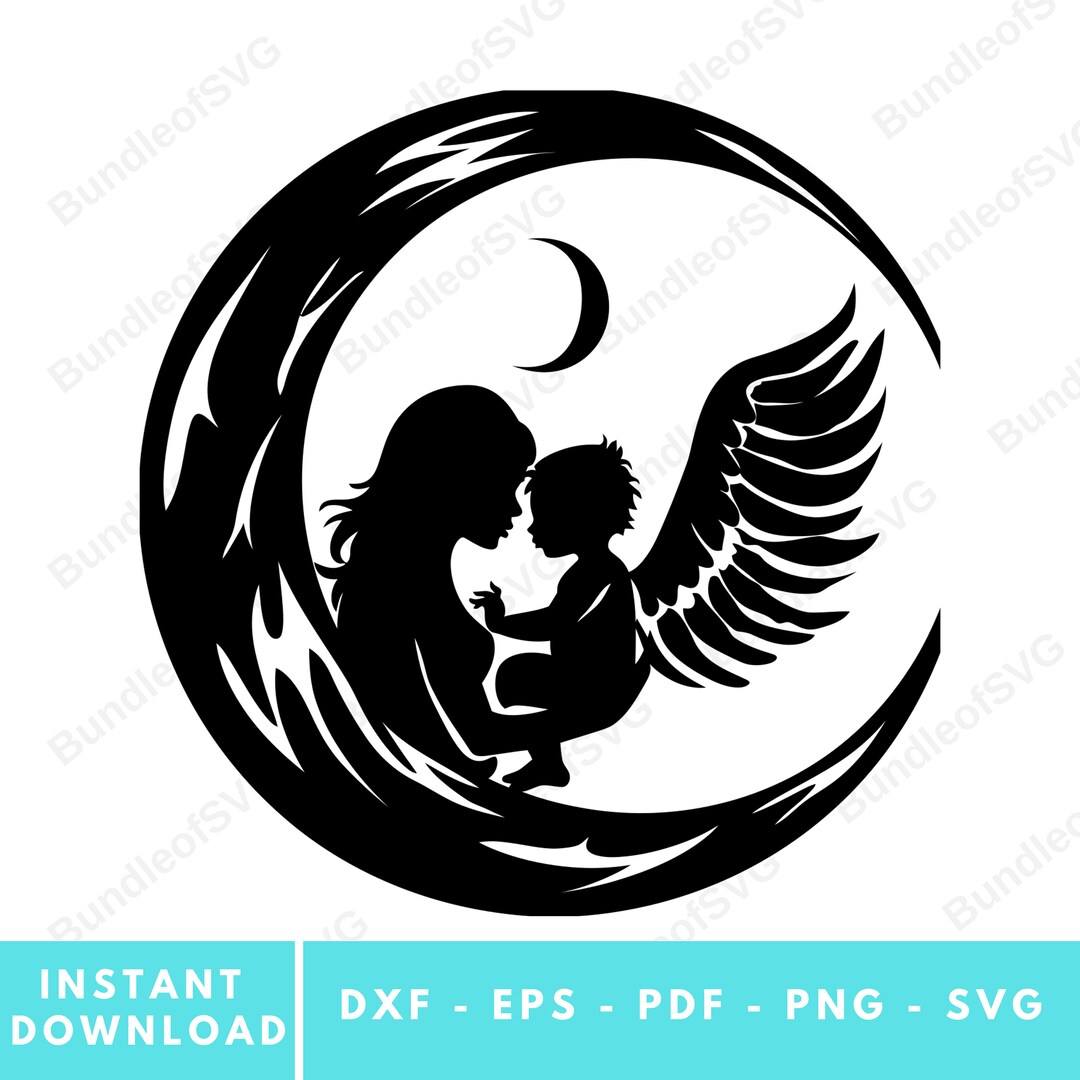 Heavenly Mother and Angel Baby SVG - Precious Digital Download ...