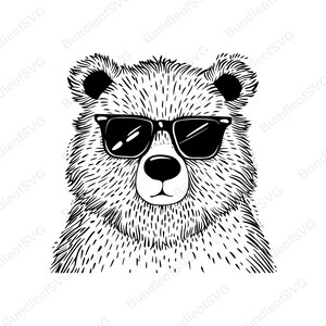 Bear With Sunglasses SVG Bundle, Bear Wearing Sunglasses Png, Cool Bear ...