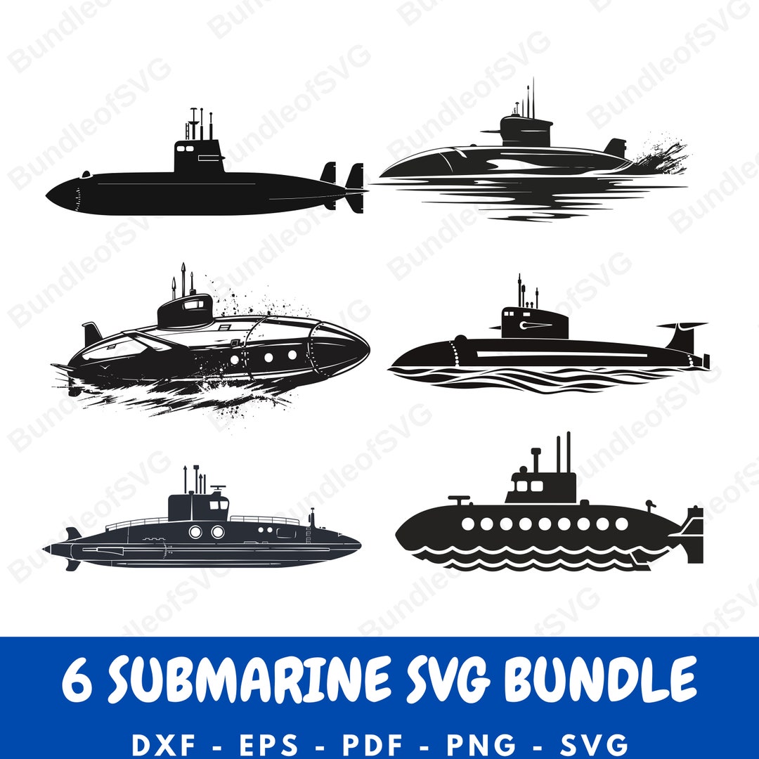 Underwater Explorer Submarine SVG Bundle - Submarine Model - Navy Svg ...