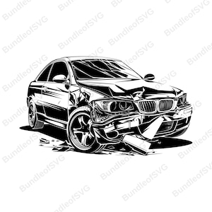 Car Accident SVG Bundle - Car Wreck Silhouette - Smashed Car Svg ...