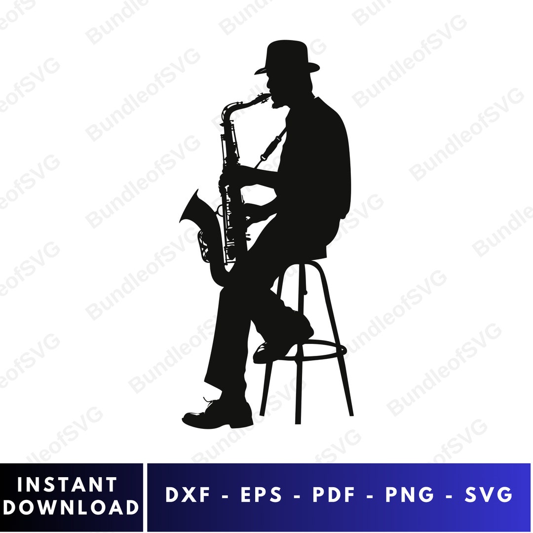 Musician SVG, Musician Clipart, Music Svg, Jazz Music Svg, Saxophonist ...