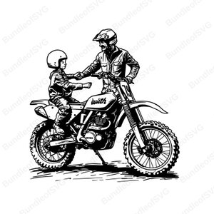 Father and Son Motorcycle Adventures - SVG Design Bundle - Biker Boy ...