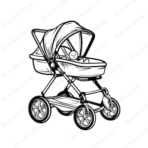 Baby Stroller SVG Bundle - Pram Svg Bundle - Baby Carrige Svg - Baby ...