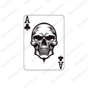 Skull Playing Cards SVG Bundle - Poker Skull Clipart - Gambling ...