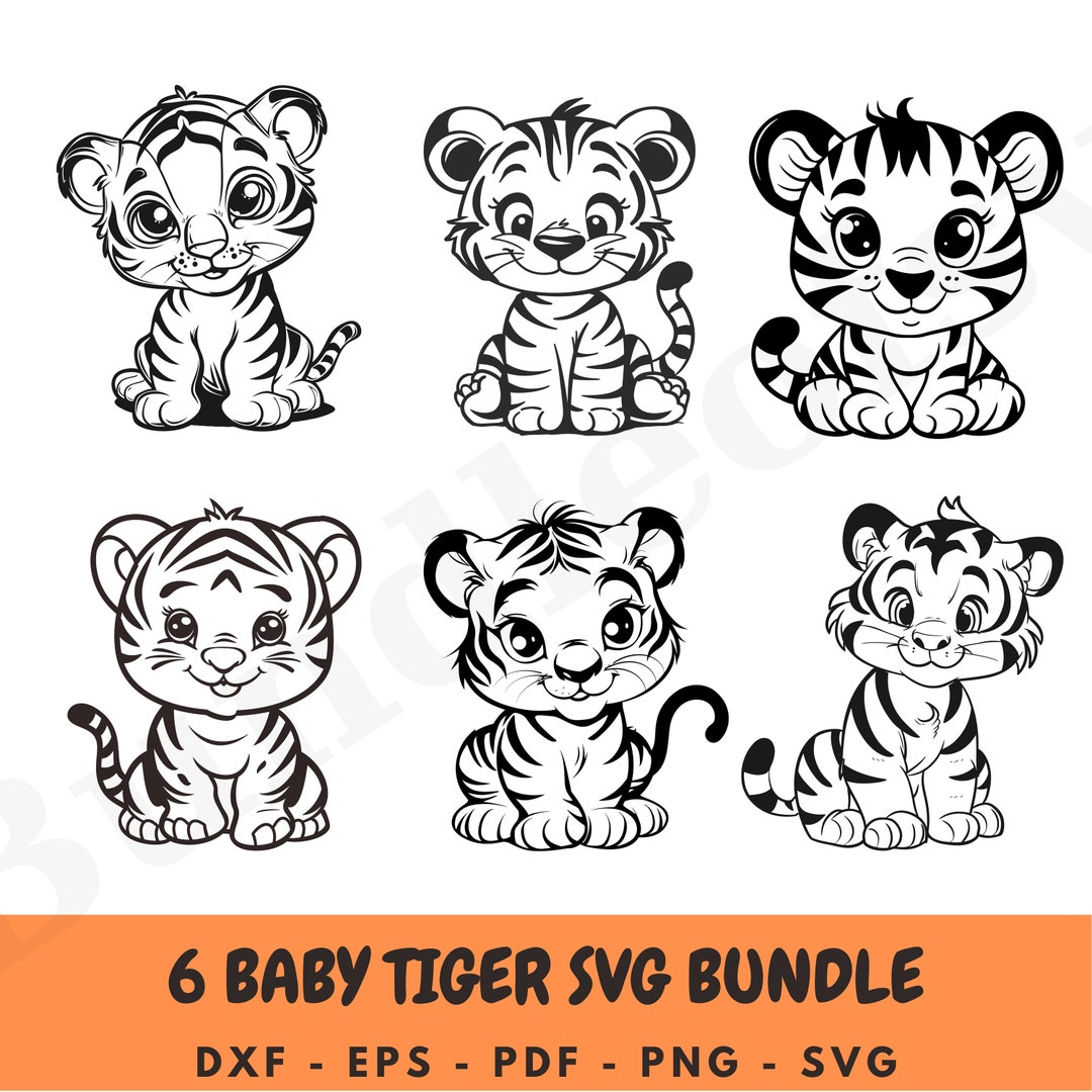 Baby Tiger Svg Bundle, Tiger Svg Bundle, Cute Tiger Svg Bundle, Cute ...