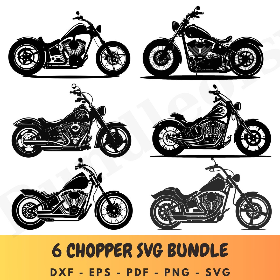 Chopper Svg Bundle, Motorcycle Svg Bundle, Motorbike Svg Bundle, Motor ...