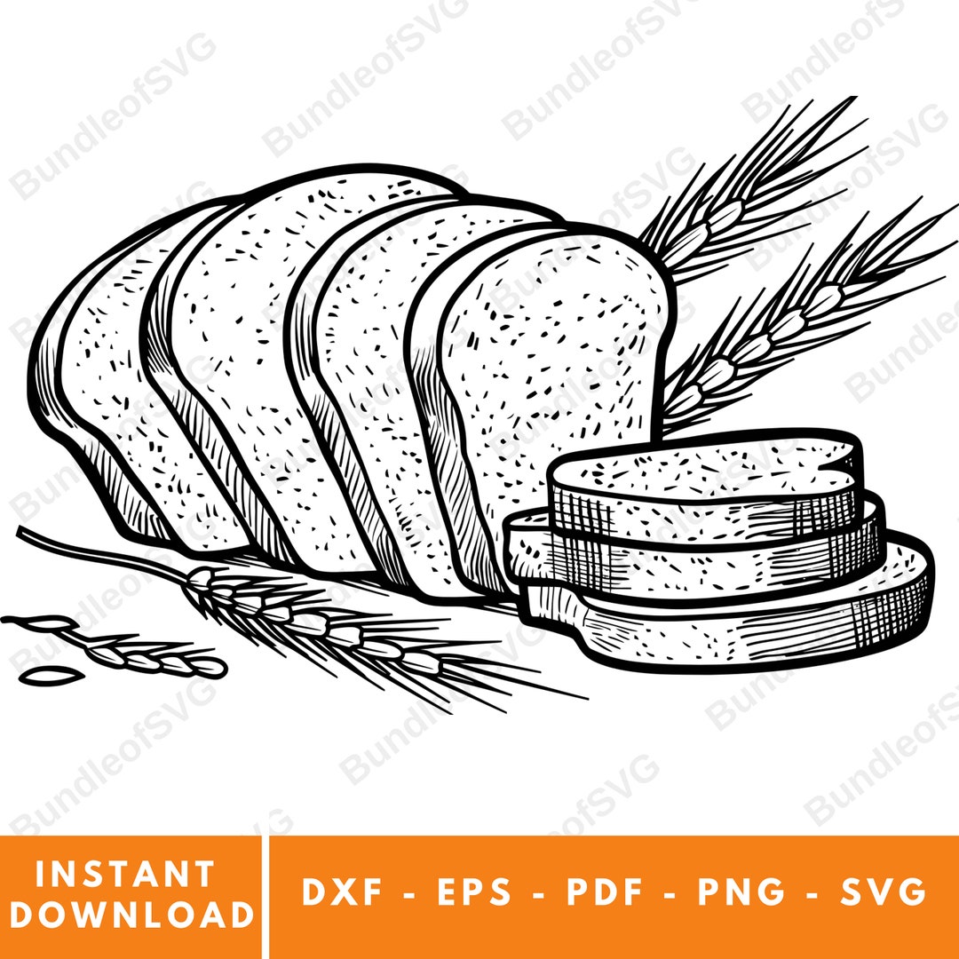 Sliced Bread SVG File - Digital Bread Clipart - Bakery Design - Bread ...