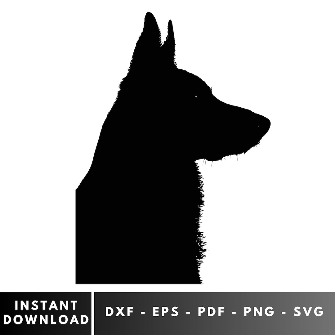 German Shepherd SVG Silhouette - Digital Clipart - Graphic Design ...