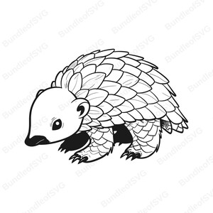 Pangolin Printable Coloring SVG Bundle Unique Wildlife Coloring Pages ...