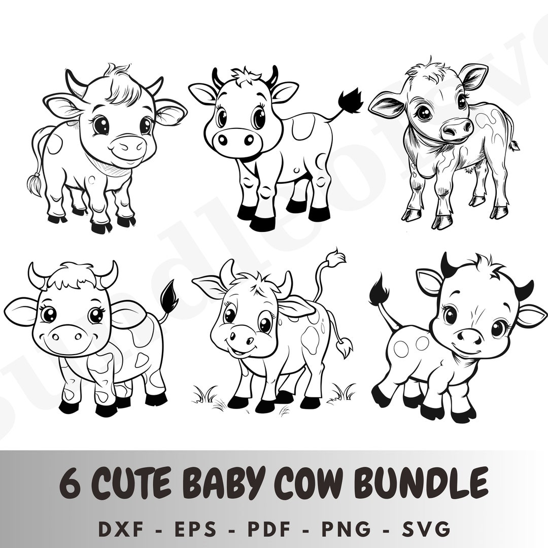 Baby Cow Svg Bundle, Cute Cow Svg Bundle, Cute Baby Cow , Cute Cow Svg ...