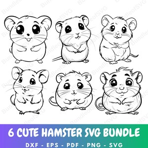 Hamster Printable Coloring Svg Bundle - Baby Hamster Svg - Hamster Svg ...